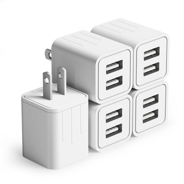 COREYKIN 5-Pack Dual Port USB Wall Charger for iPhone, Samsung Galaxy ...