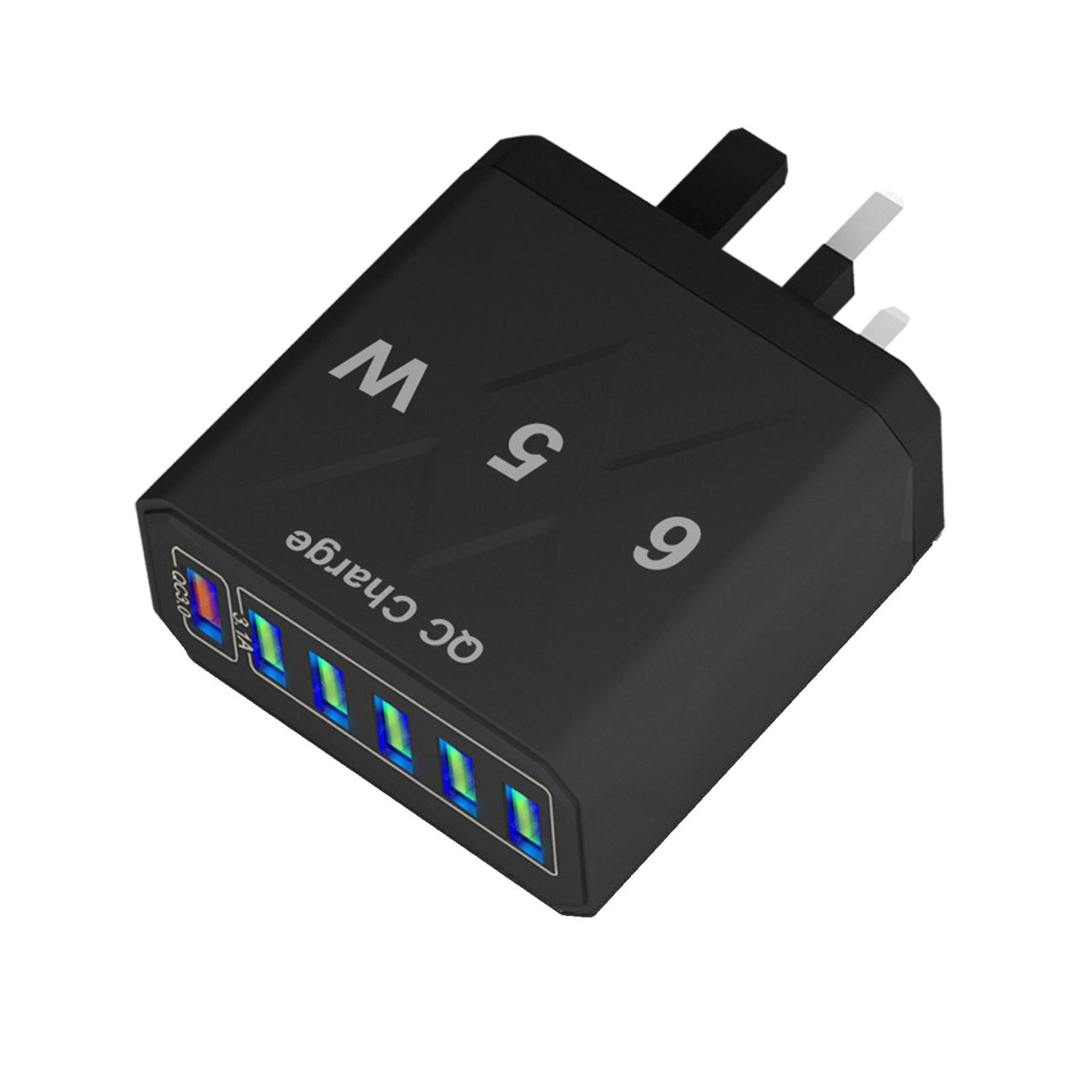 USB Wall Charger, 65W Charging Station Block, Portable 6 USB A Power ...