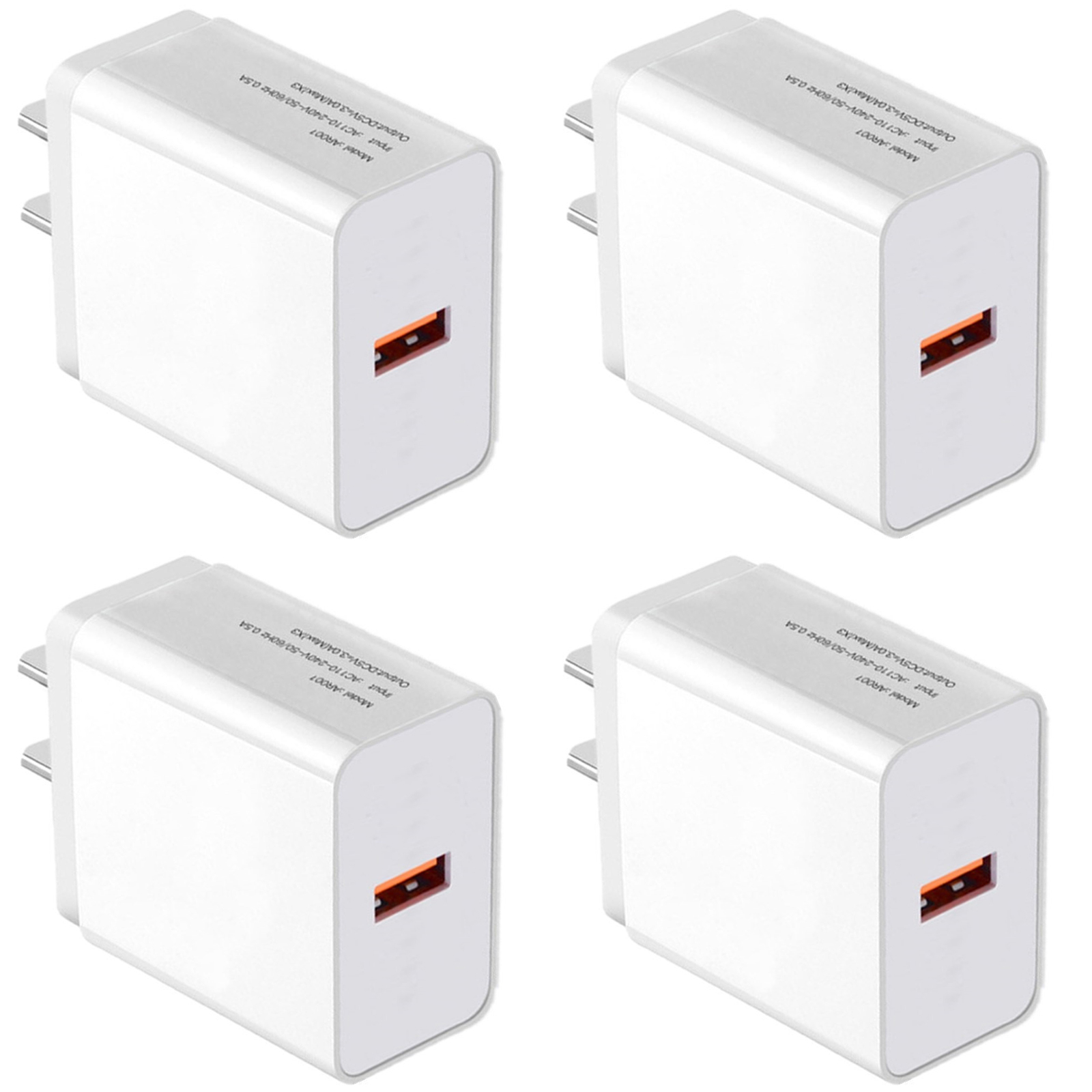 USB Wall Charger Adapter 1A/5V 4-Pack Travel USB Plug Charging Block ...