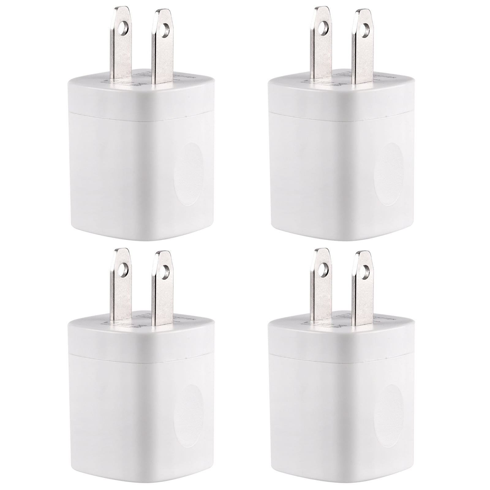 USB Wall Charger Adapter 1A/5V 4-Pack Travel USB Plug Charging Block ...