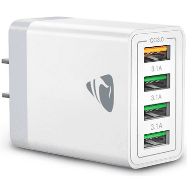 Poweradd 4-Port USB Wall Charger, Fast Charging Station for Multiple ...