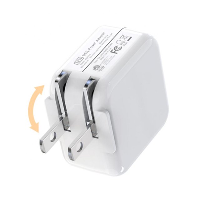 USB Wall Charger Block Compatible with iPad iPod iPhones,12W Foldable ...