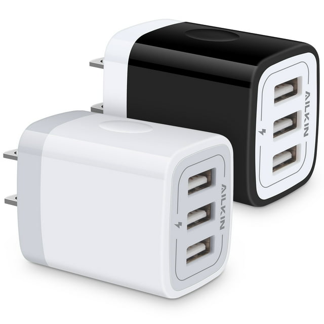 USB Wall Charger Block,USB Charger Adapter,AILKIN 5V/3.1A/2Pack Wall ...