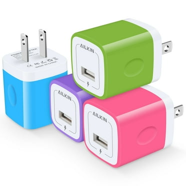 FiveBox 5Pack Dual USB A Wall Charger Block, Fast Charging Power ...