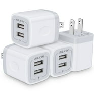 FiveBox 5Pack Dual USB A Wall Charger Block, Fast Charging Power ...