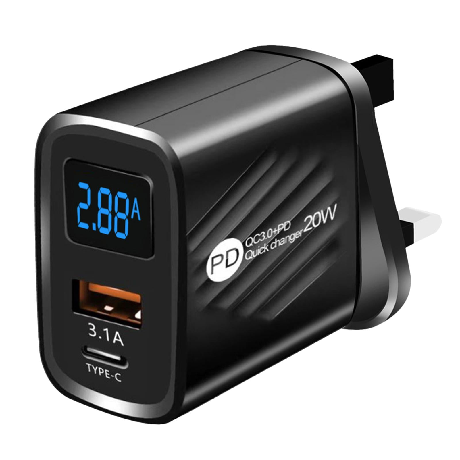 USB Wall Charger, PD20W Type C And USB Dual Port Adapter Block, 5V3 1A ...