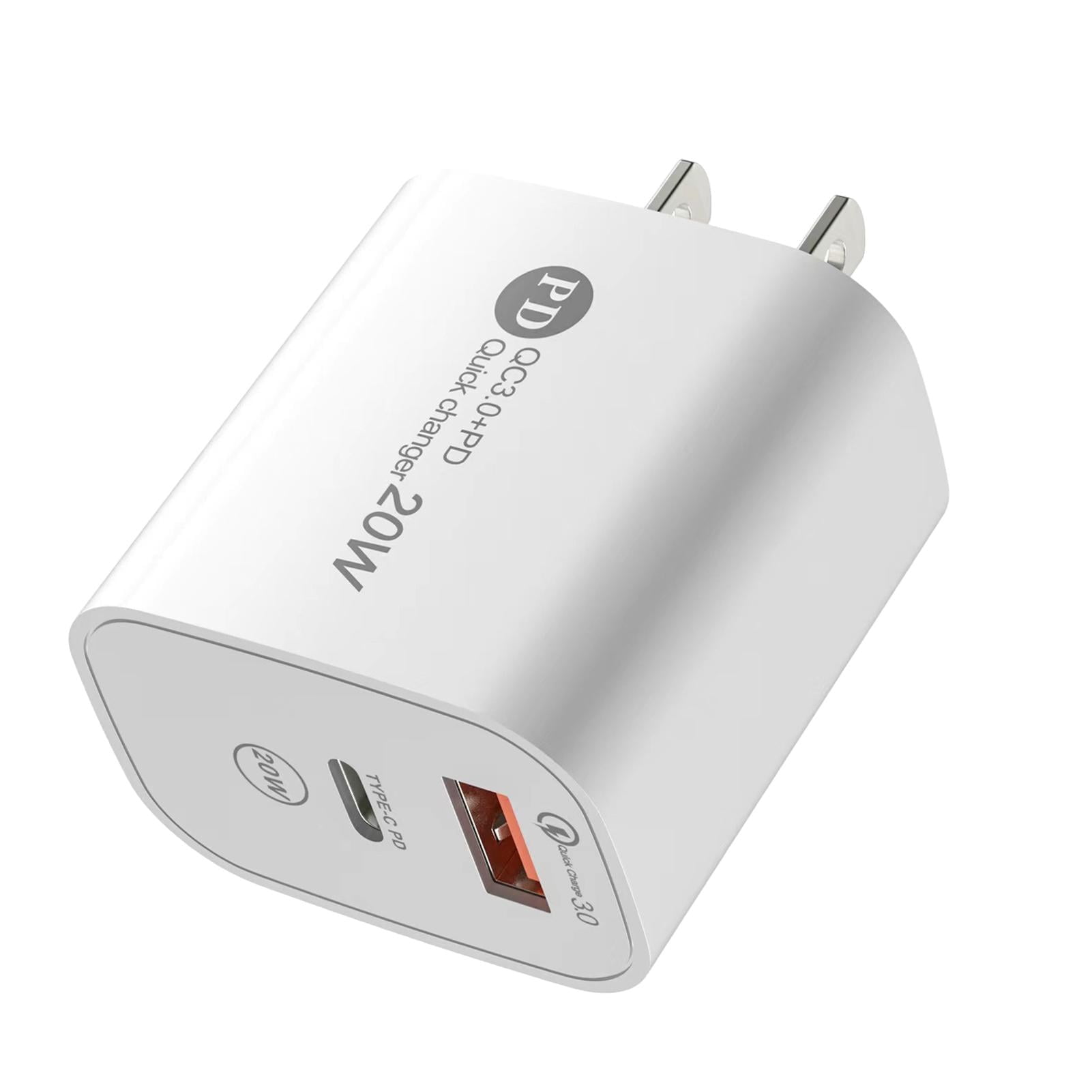 USB Wall Charger, PD20W USB A and Type C Fast Charging Block, Double ...