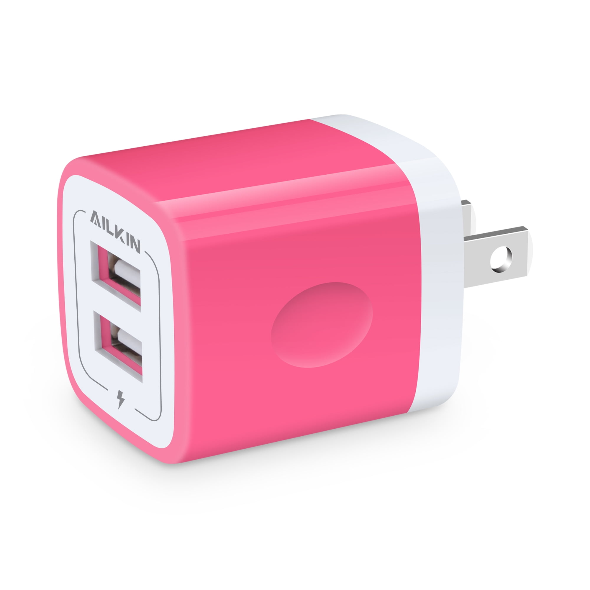 Ailkin USB Wall Charger, Dual Port 2.1A Fast Charging Block, Compact ...