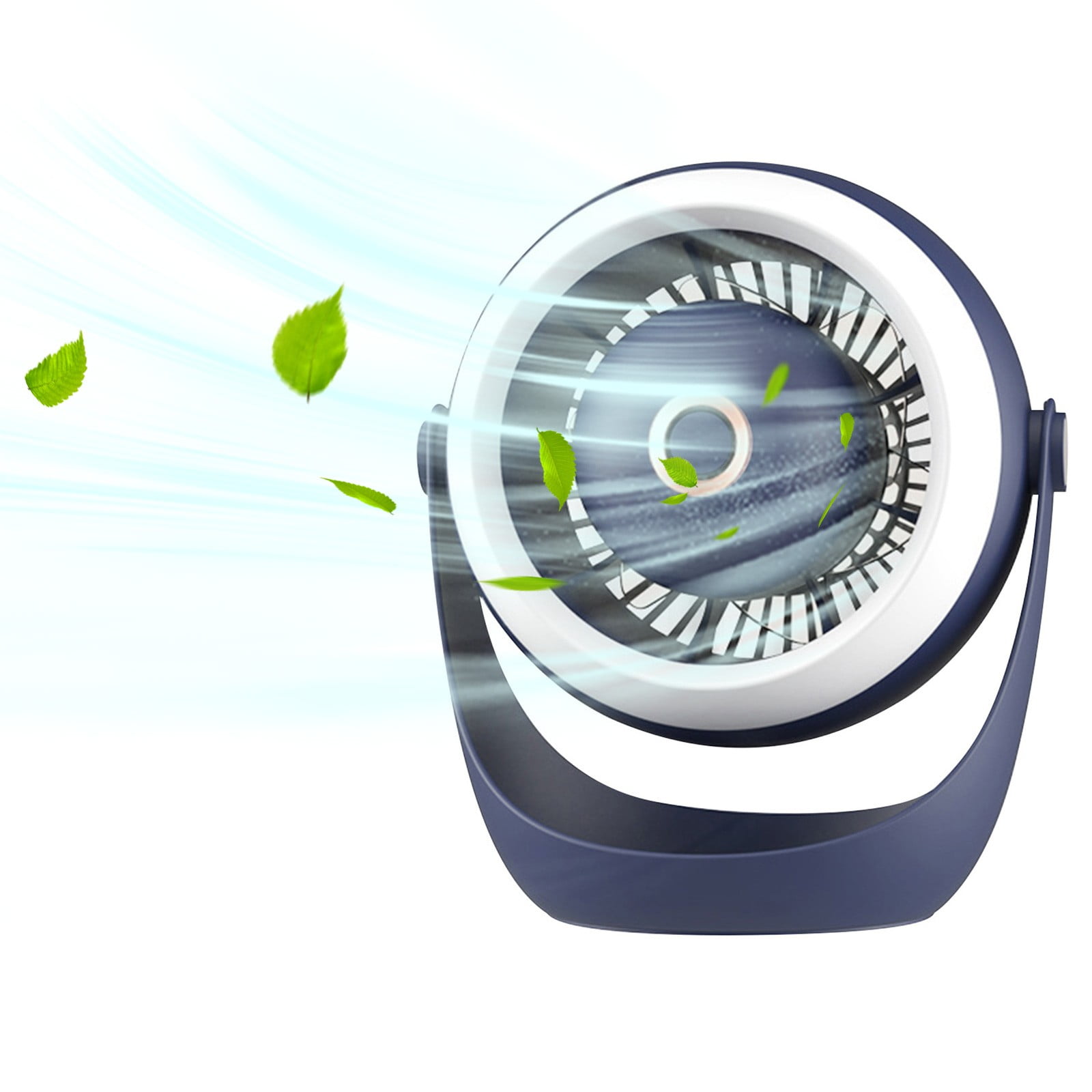 USB Wall Mounted Portable Desktop Fan with LED Lighting Rechargeable ...