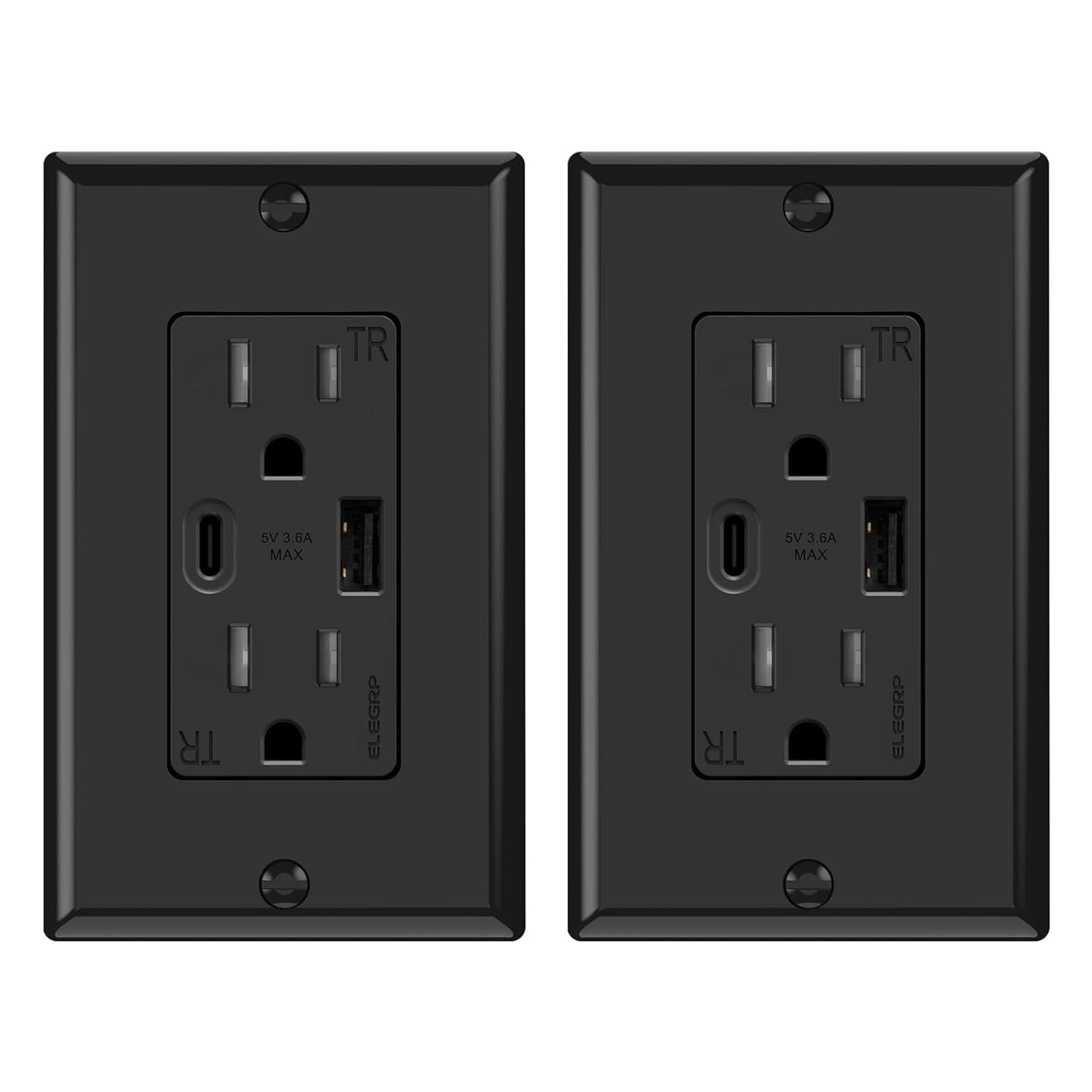 USB Wall Outlets, 15 Amp USB C Wall Outlets Receptacles, Outlets with ...