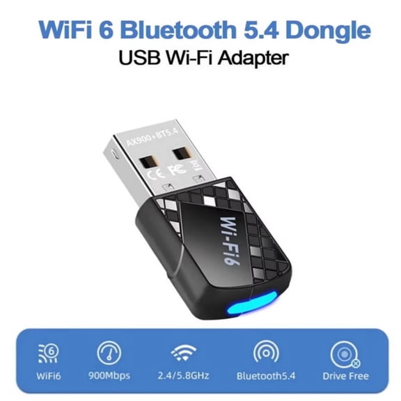 2-in-1 USB WiFi 6 Bluetooth 5.4 Adapter, 900Mbps Dual Band AX Wireless ...