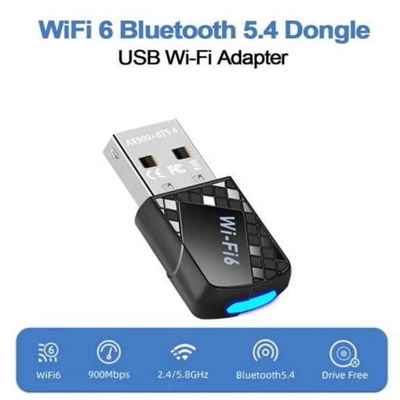 USB WiFi 6 Adapter & Bluetooth 5.4 900Mbps Dual Band 5G/2.4G, 5dBi ...