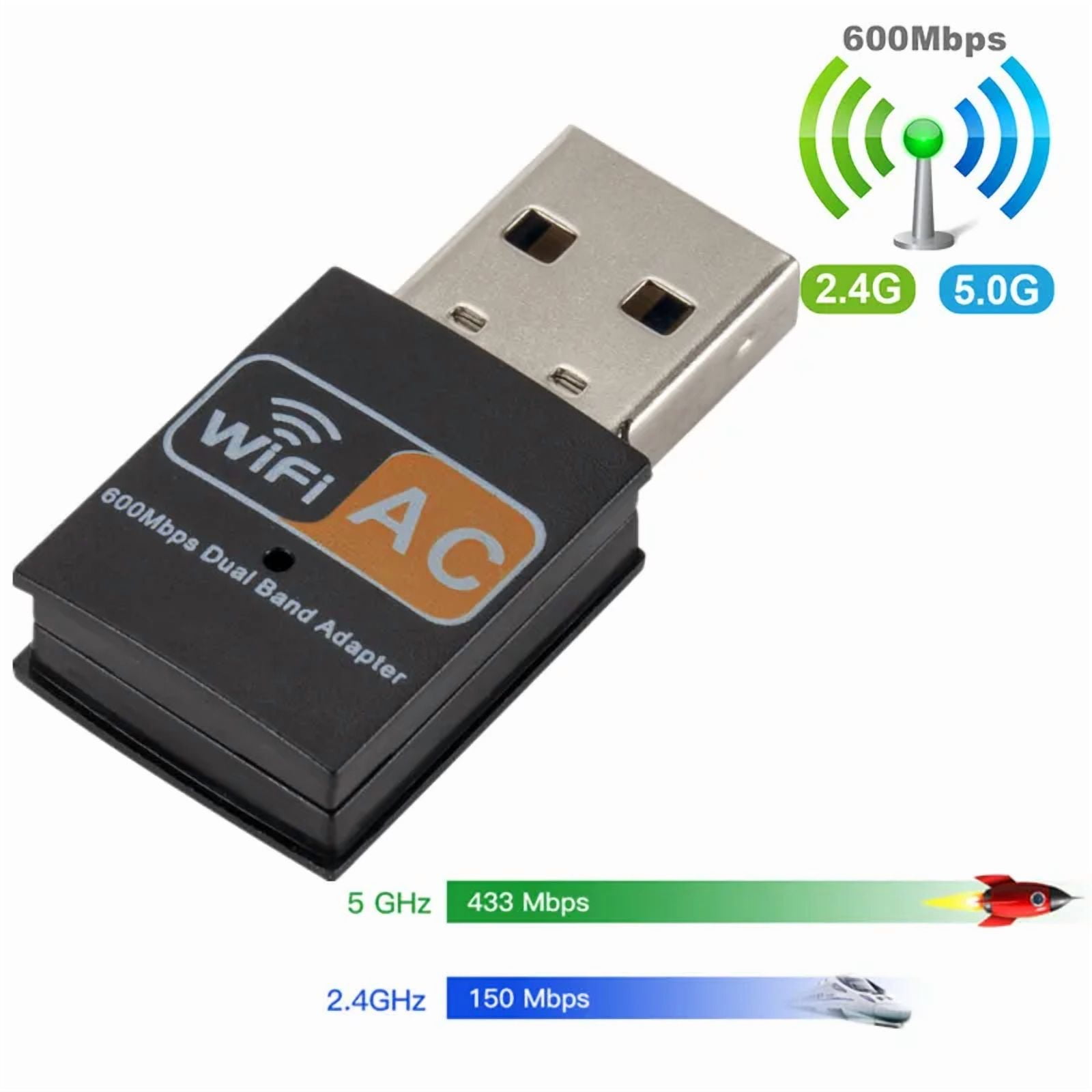 USB Wifi Adapter 802.11b/g/n Antenna 600Mbps USB2.0 Wireless Receiver ...