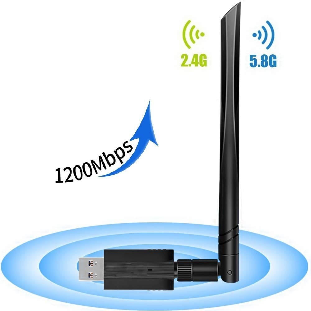 USB Wifi Adapter - USB 3.0 Wireless 1200Mbps Dual Band 2.4G/5G Wireless ...