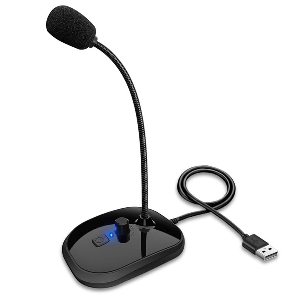 USB Wire Microphone Speech Mic Stand Gooseneck Holder USB Desktop ...
