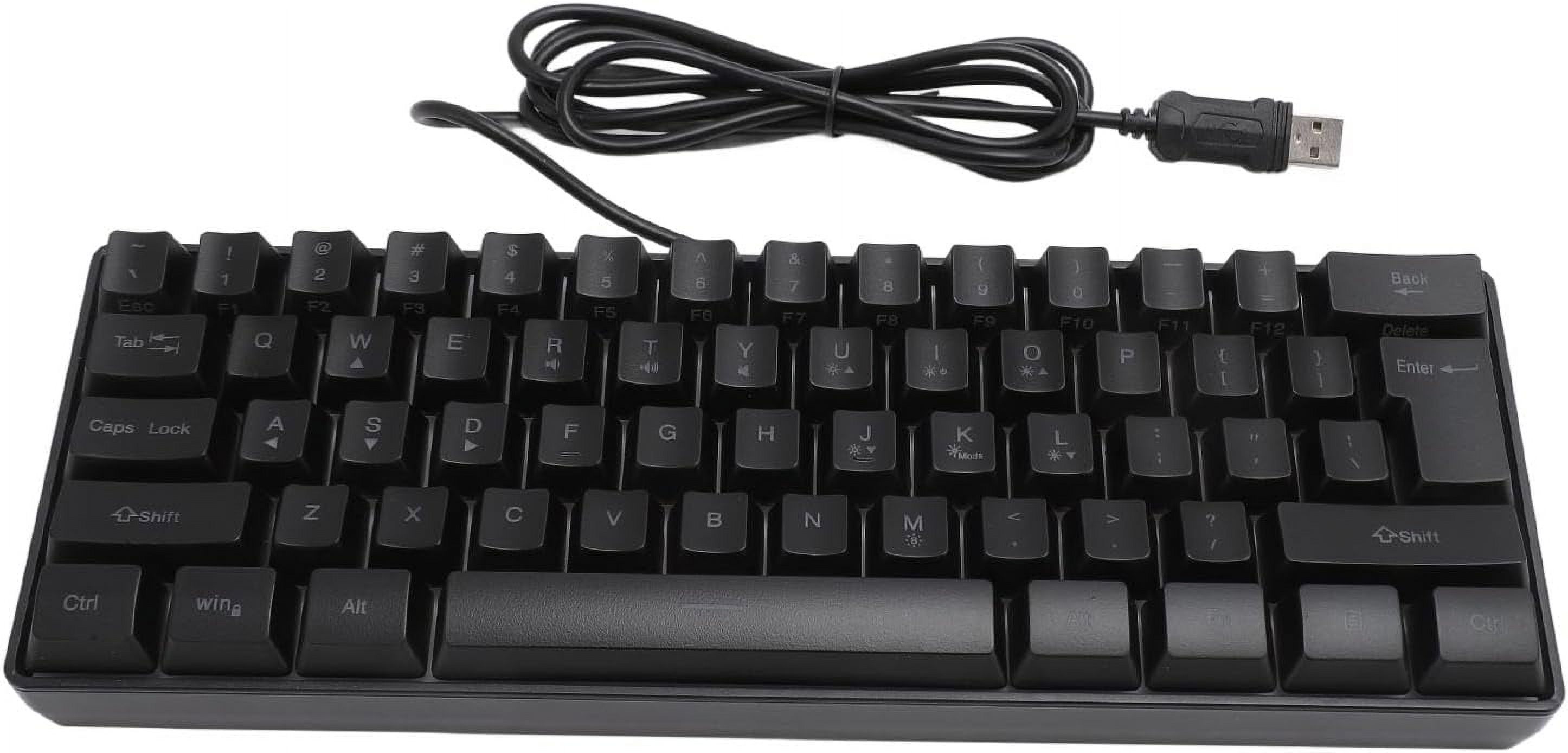 USB Wired Gaming Keyboard, Light Up Keyboard, 60 Percent RGB Backlight ...