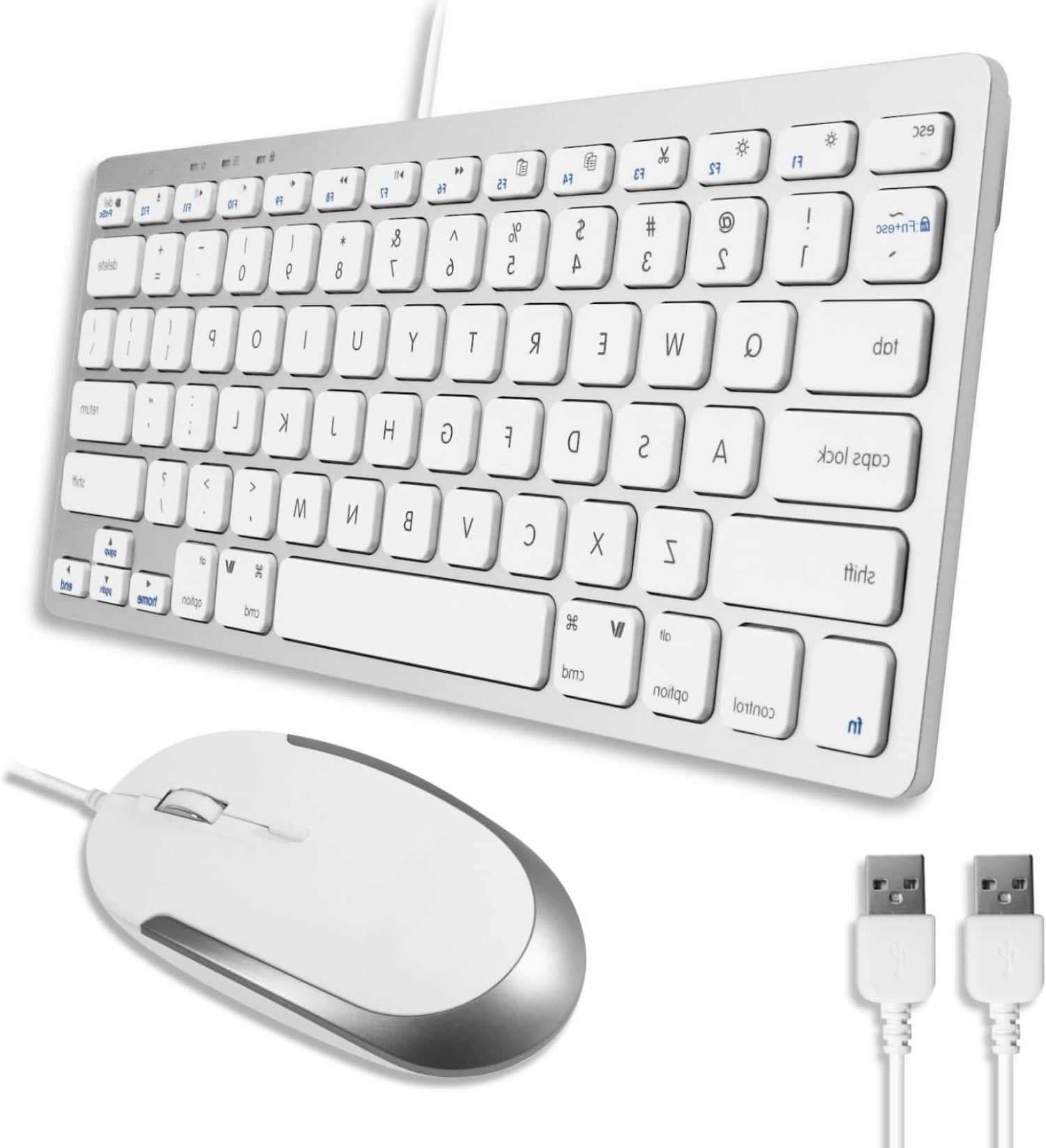 USB Wired Keyboard and Mouse Combo for Mac and PC - Save Space with a ...