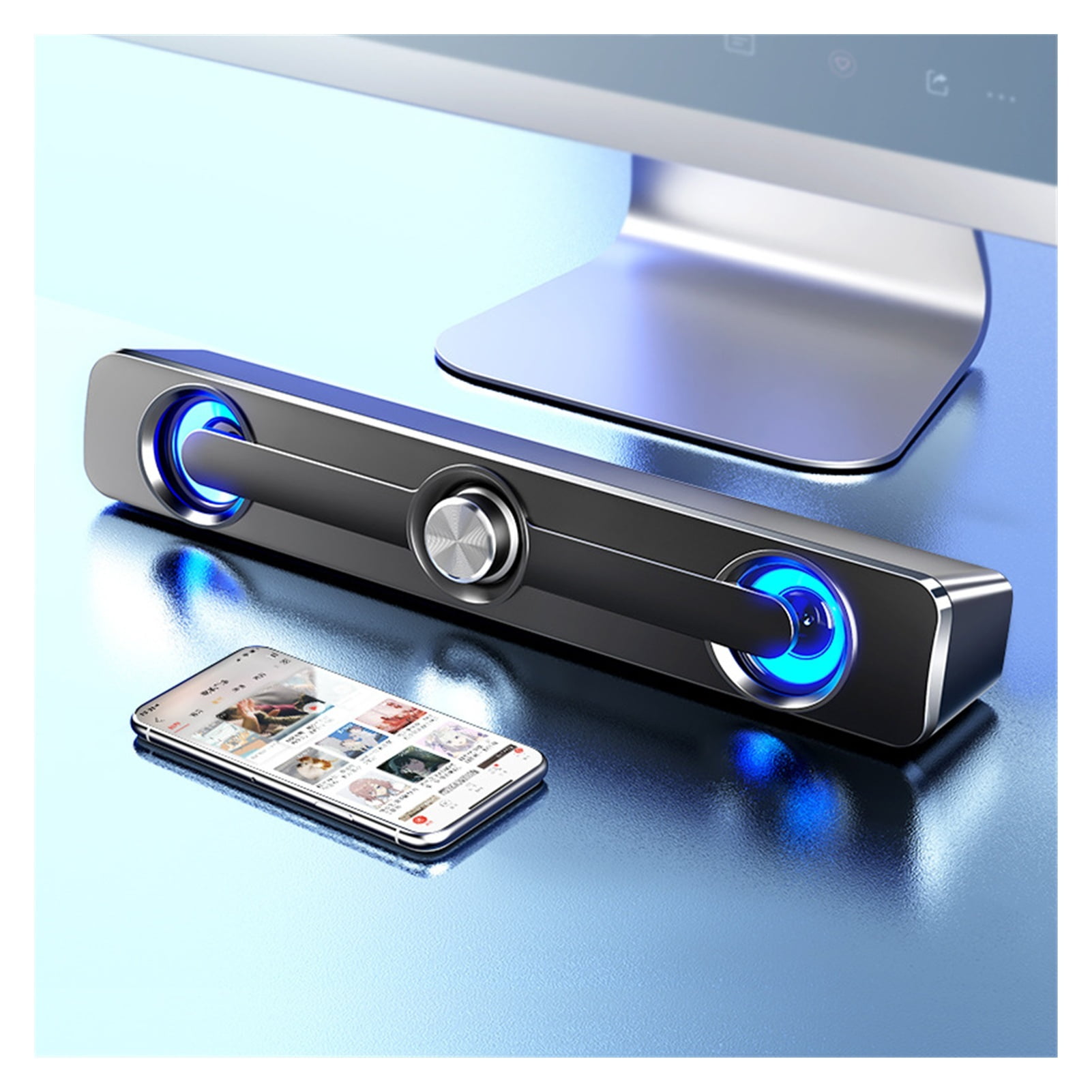 USB Wired Powerful Computer Speaker Bar Stereo Subwoofer Bass Bluetooth ...