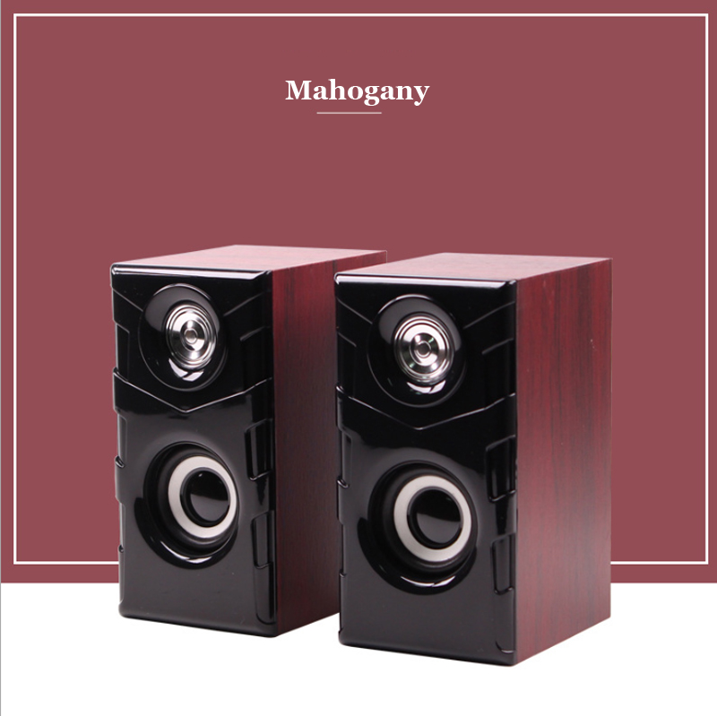 USB Wired Wooden Combination Speakers Computer Speakers Bass Stereo ...