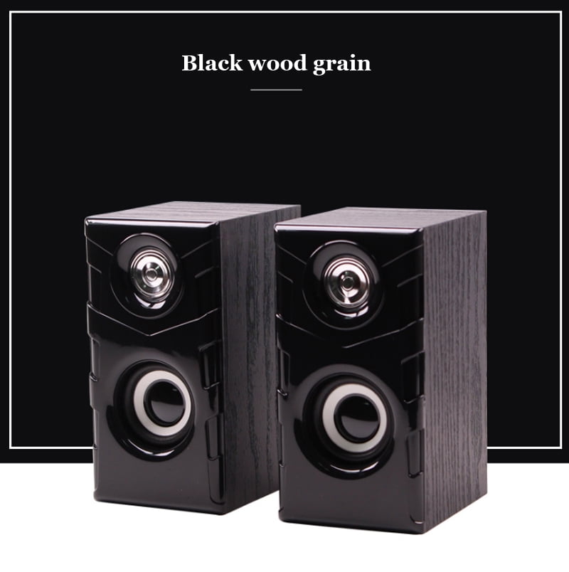 USB Wired Wooden Combination Speakers Computer Speakers Bass Stereo ...
