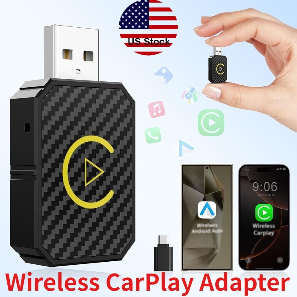 USB Wireless CarPlay Adapter, Plug and Play Bluetooth WiFi Converter ...