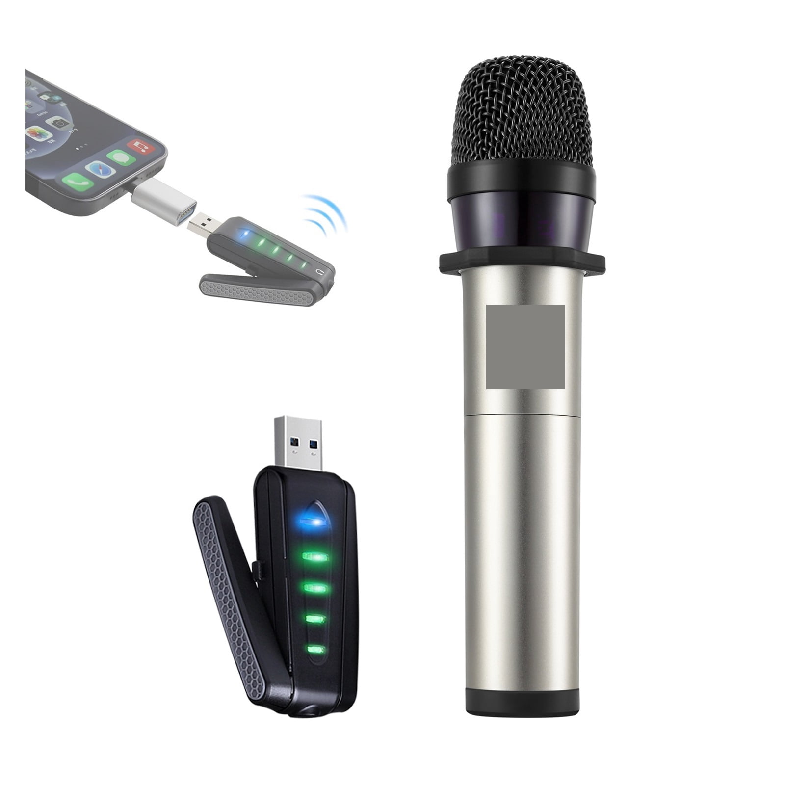 USB Wireless Microphone Condenser Mic For PC Computer Laptop PA ...
