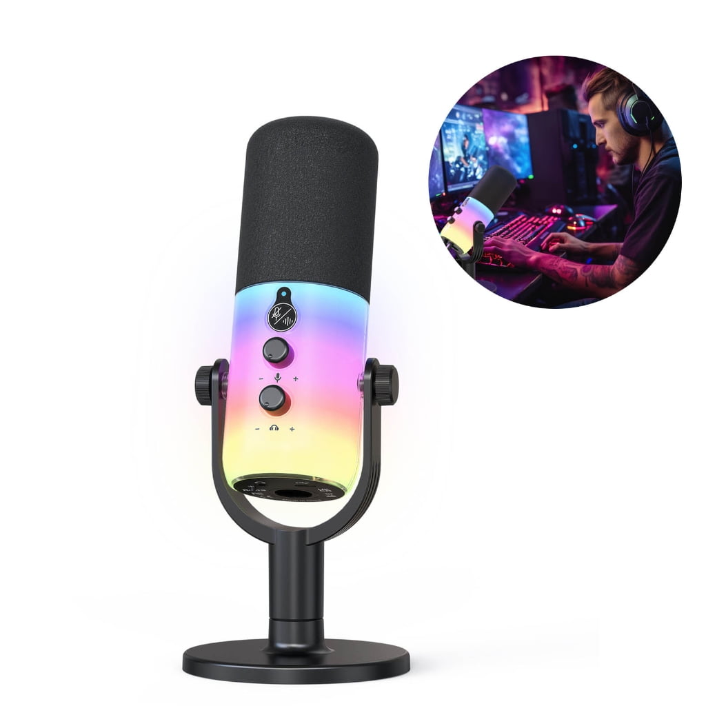USB XLR Double Connection Streaming Micr With Lighting Tall Sensitivity ...
