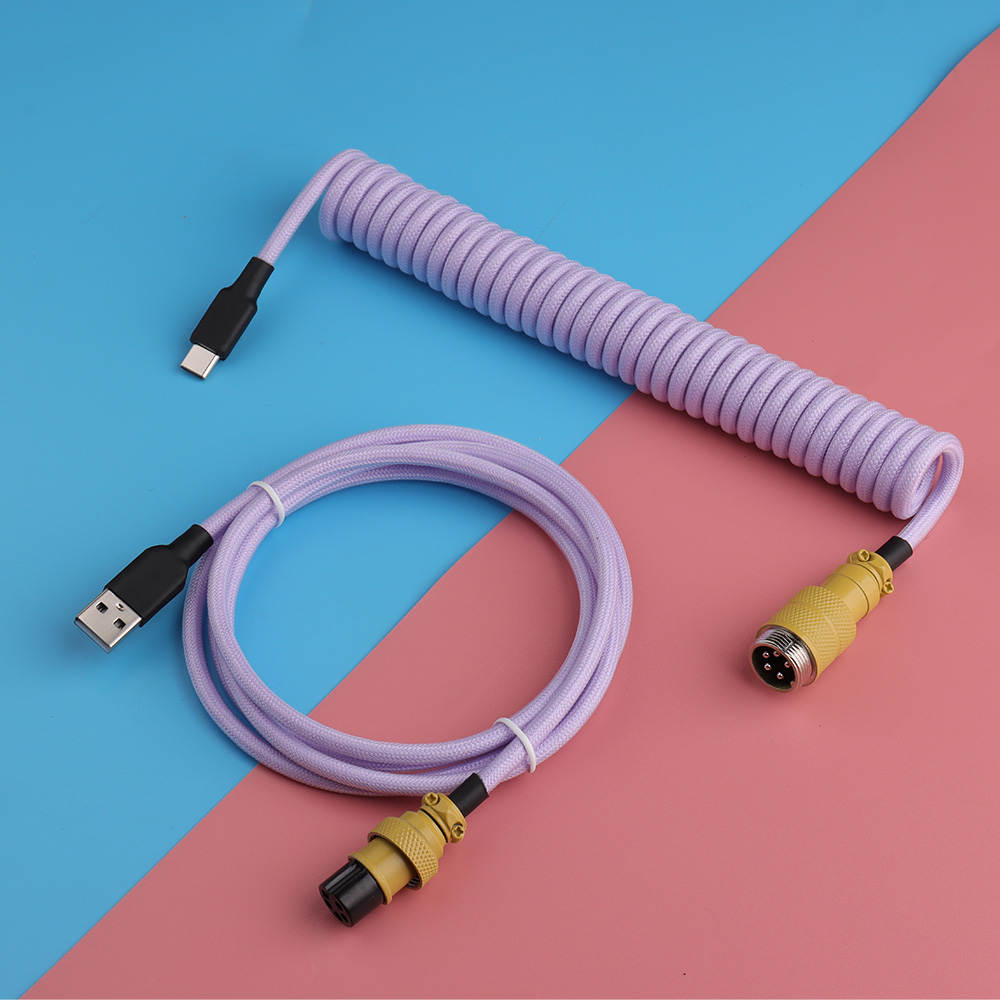 Type C Coiled Cable for Mechanical Gaming Keyboard Accessories Computer ...