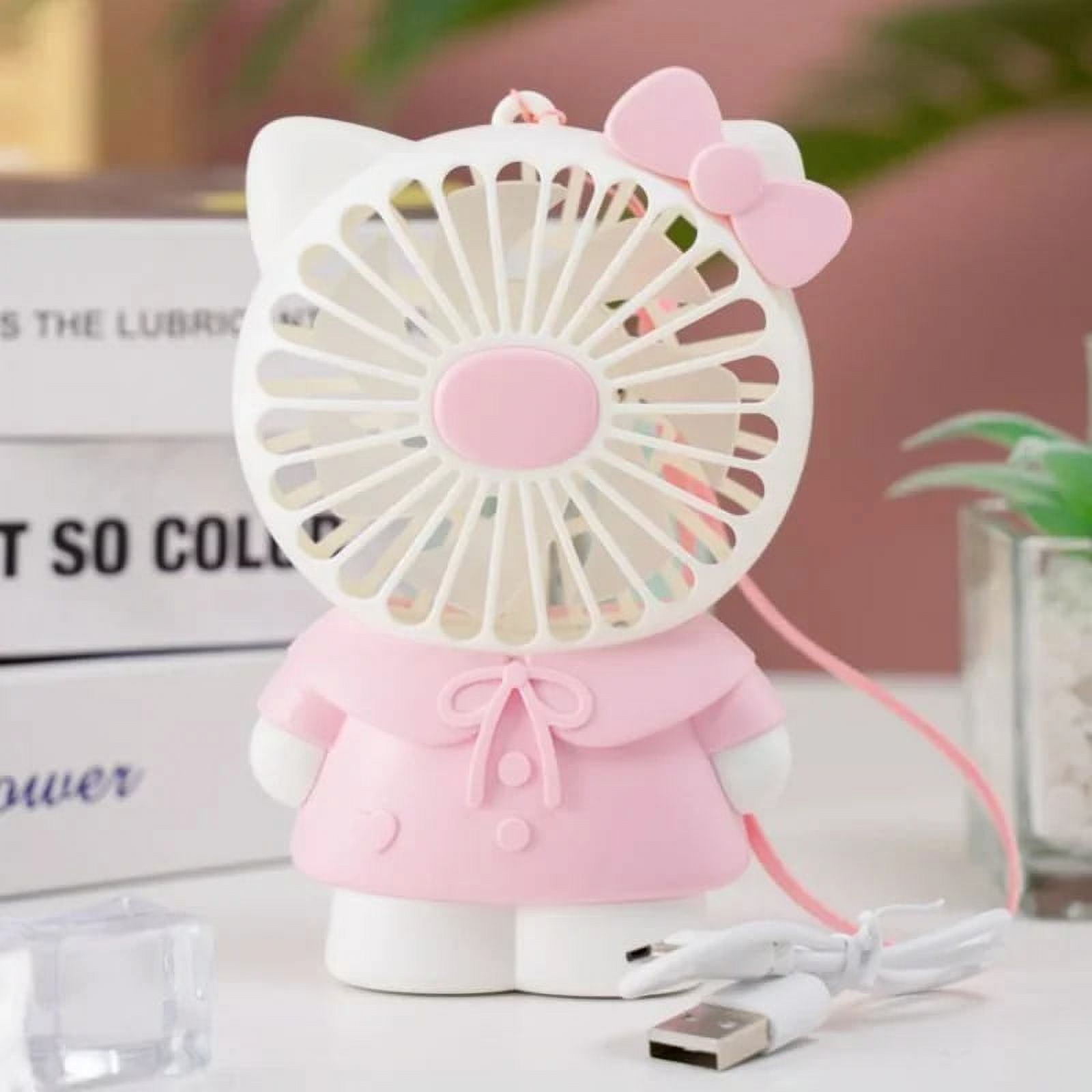 USB handheld rechargeable Hello Kitty mini fan student portable wind ...