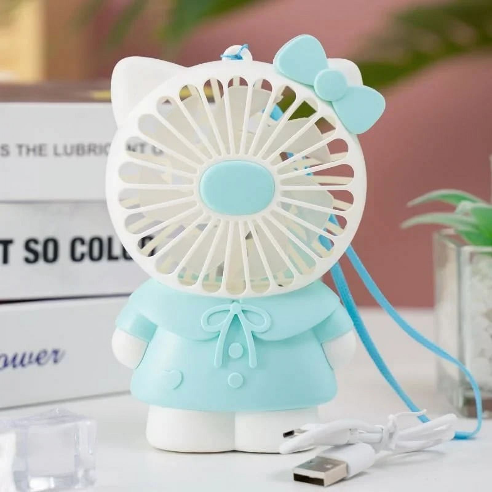 USB handheld rechargeable Hello Kitty mini fan student portable wind ...