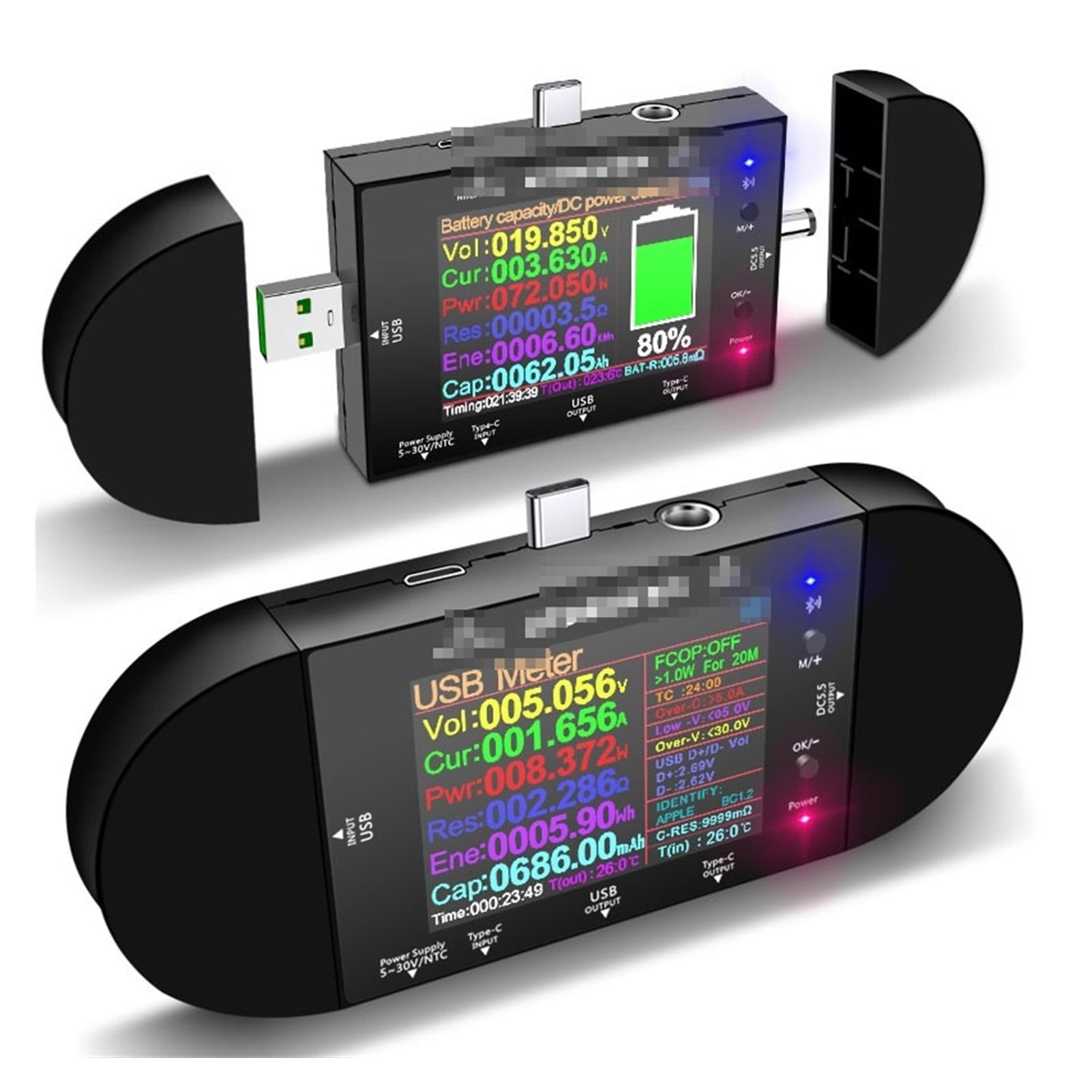 USB tester Type-C 2.4"inch digital voltmeter ammeter power bank voltage ...