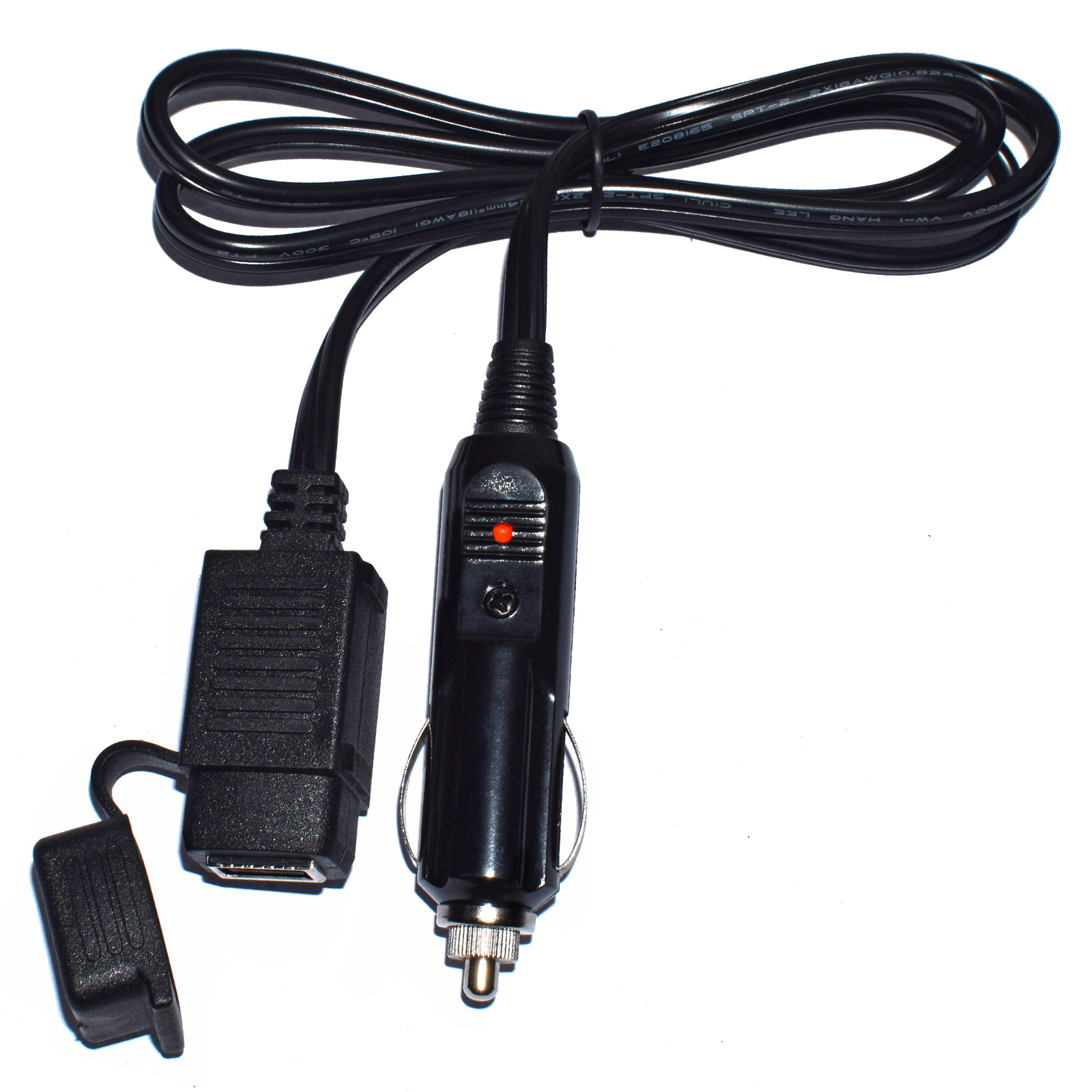 USB to 12V DC Adapter Cigarette Lighter Male Plug Power Converter to USB Port Female Extension ...