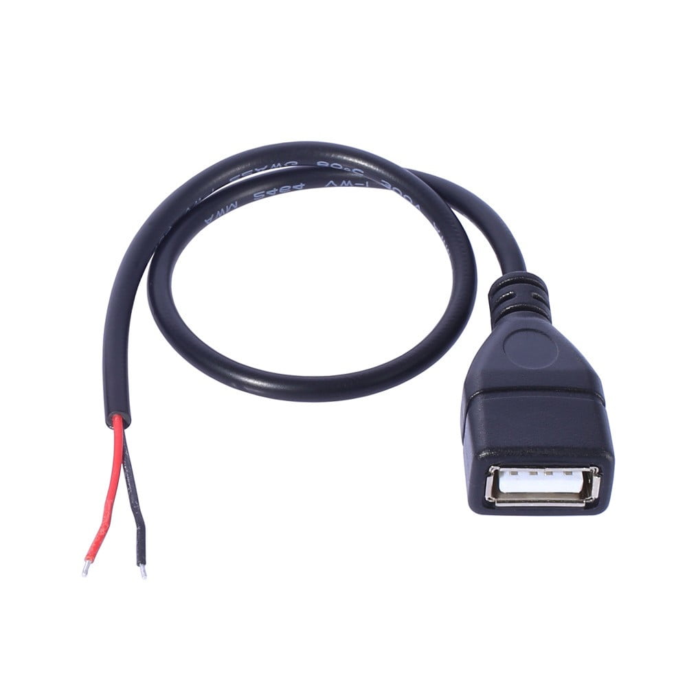 USB to 2Pin Bare Wire Open End Cable USB Male 2Pin Pigtail Power Wire ...