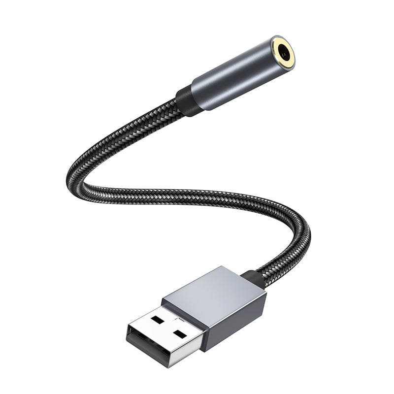 USB to 3.5 mm (female) audio adapter Grey - Walmart.com