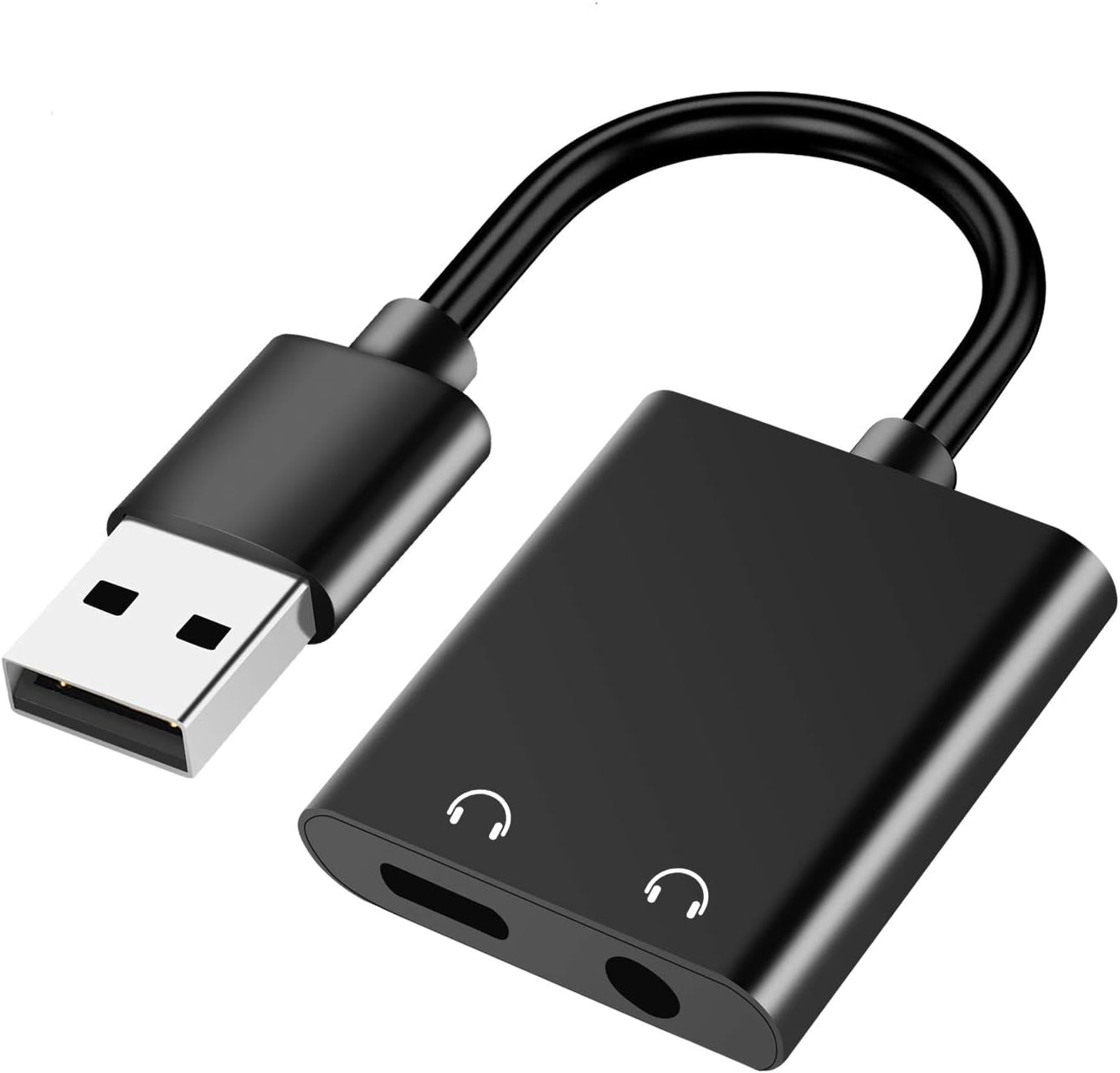 USB to 3.5mm Audio Adapter, Hi-Fi Sound, Plug and Play, Compatible with ...