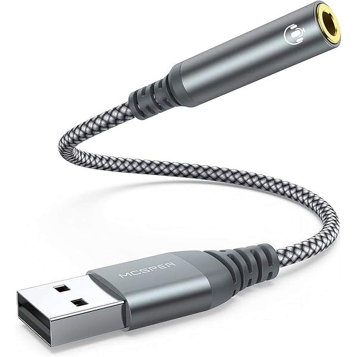 USB to 3.5mm Audio Jack Adapter, External Sound Card Converter ...