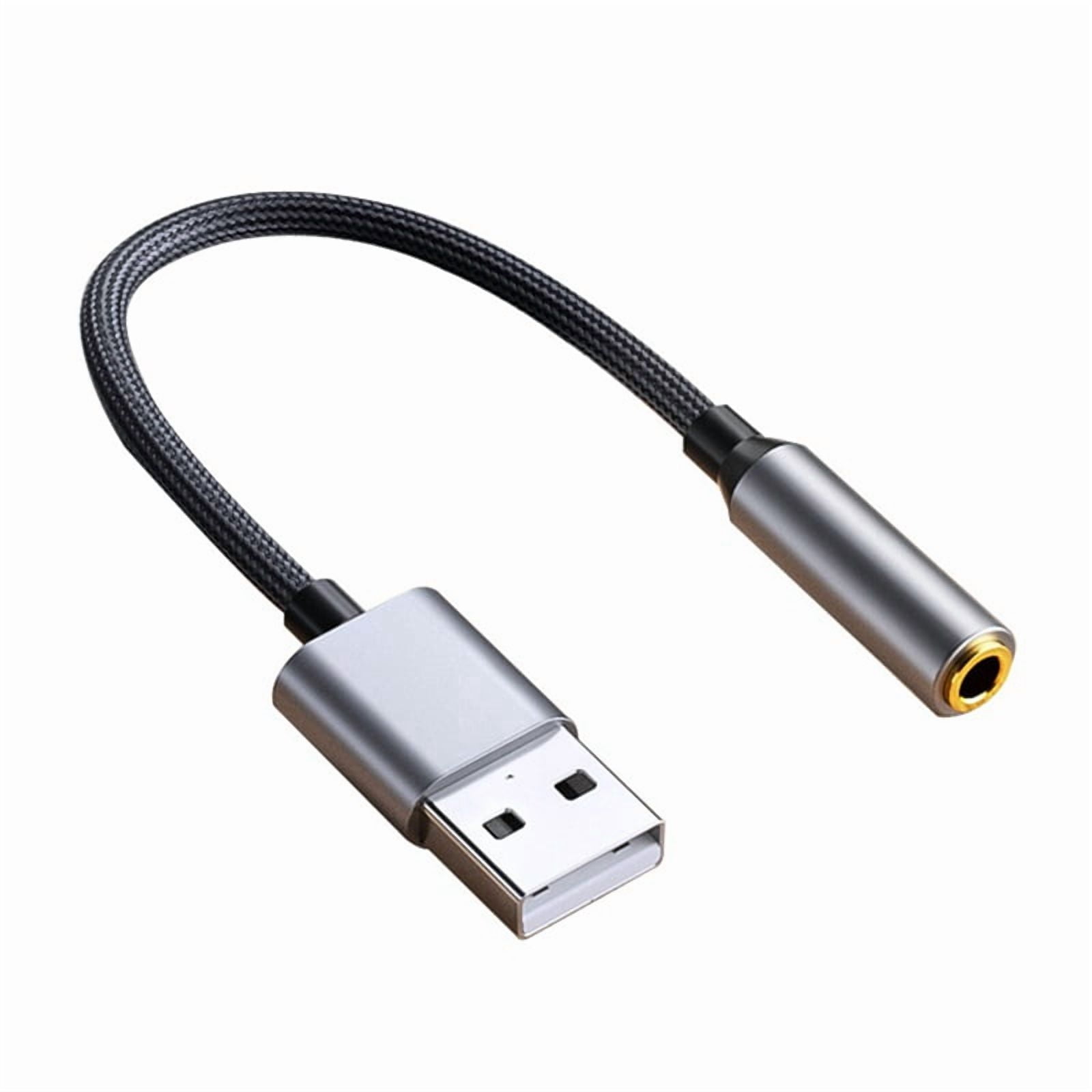 USB to 3.5mm Jack Audio Adapter Headset A Female External Stereo Sound ...