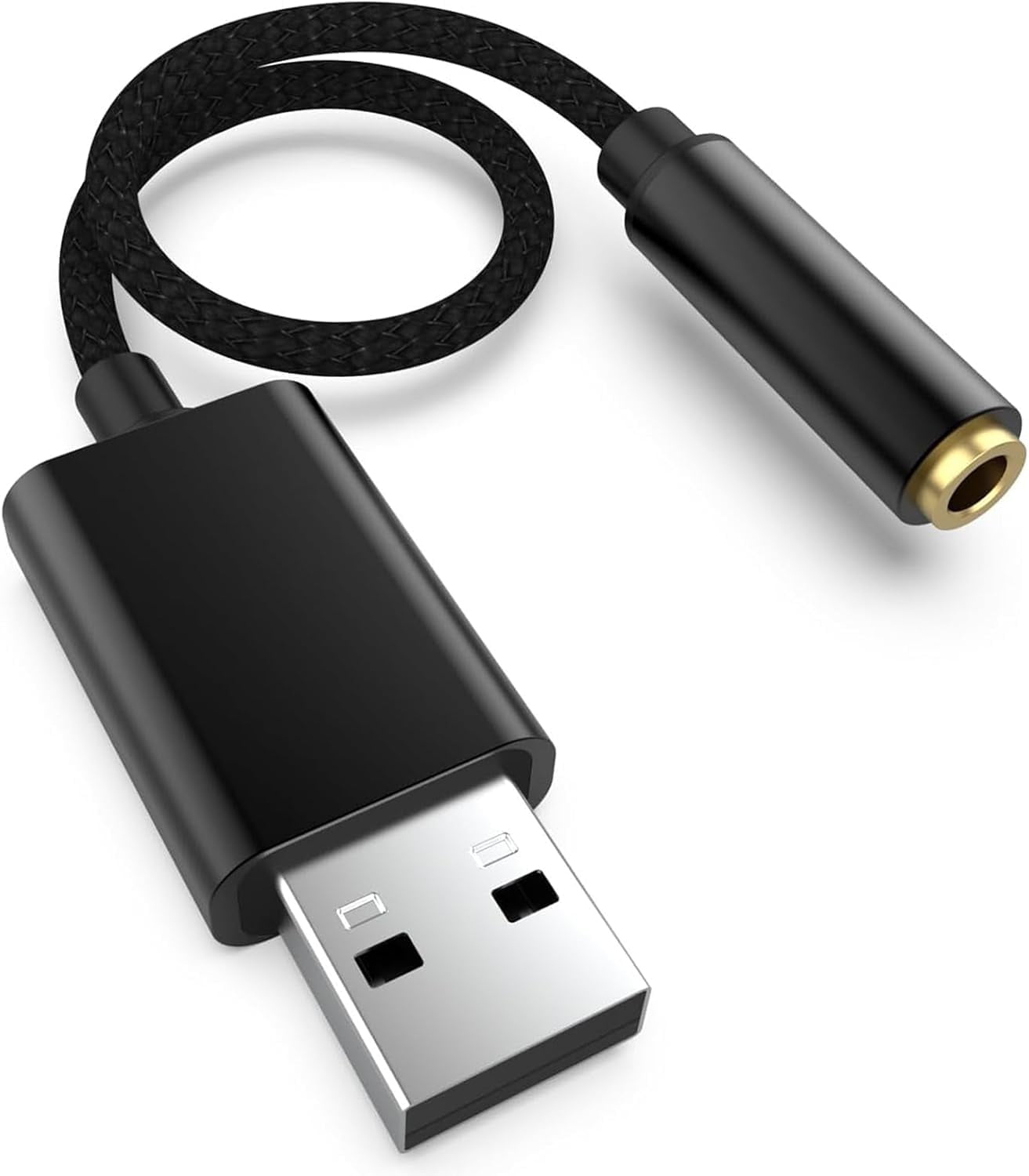 USB to 3.5mm Jack Audio Adapter, USB to Aux Cable with TRRS 4-Pole Mic ...