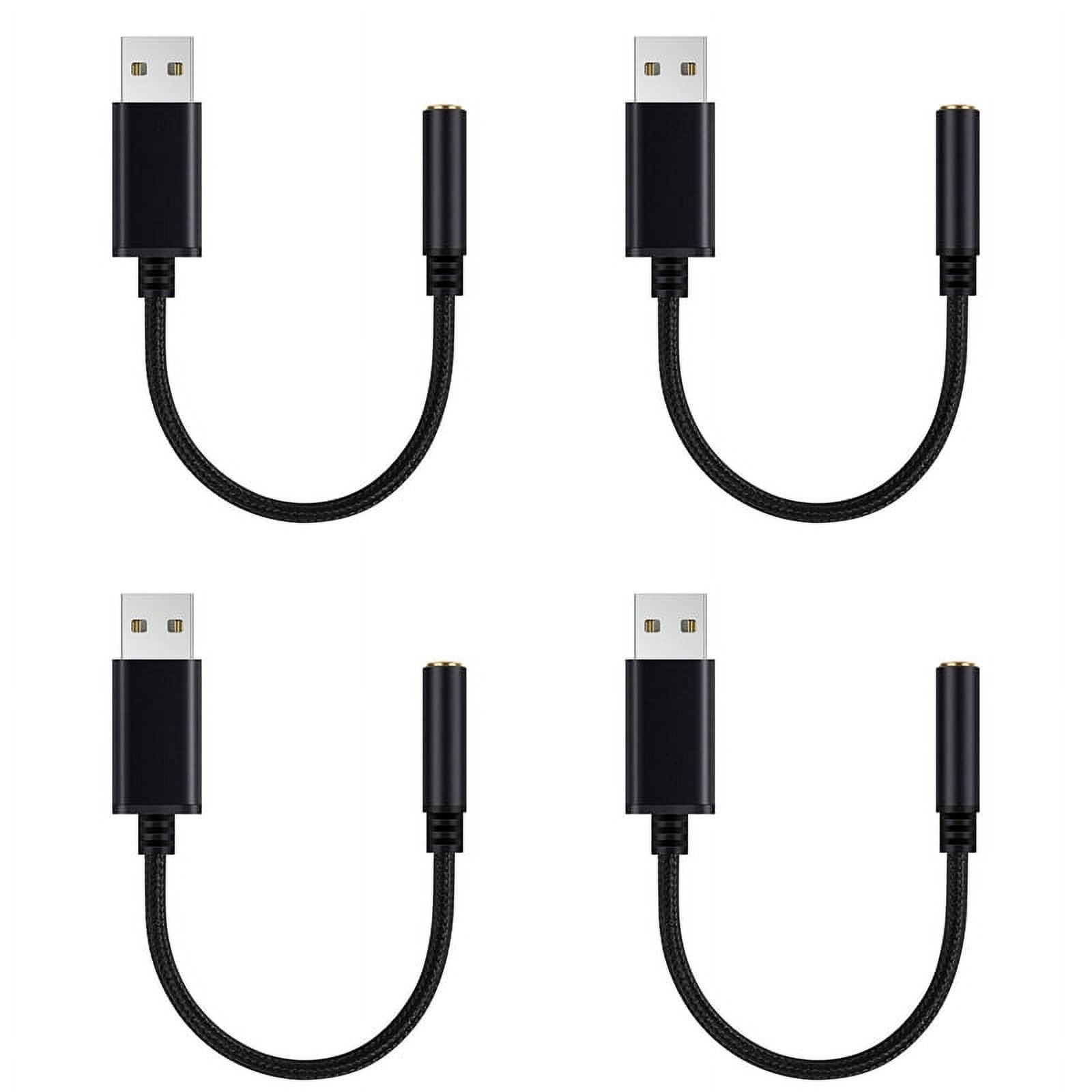 4X USB to 3.5mm Headphone Jack Audio Adapter,External Stereo Sound Card ...