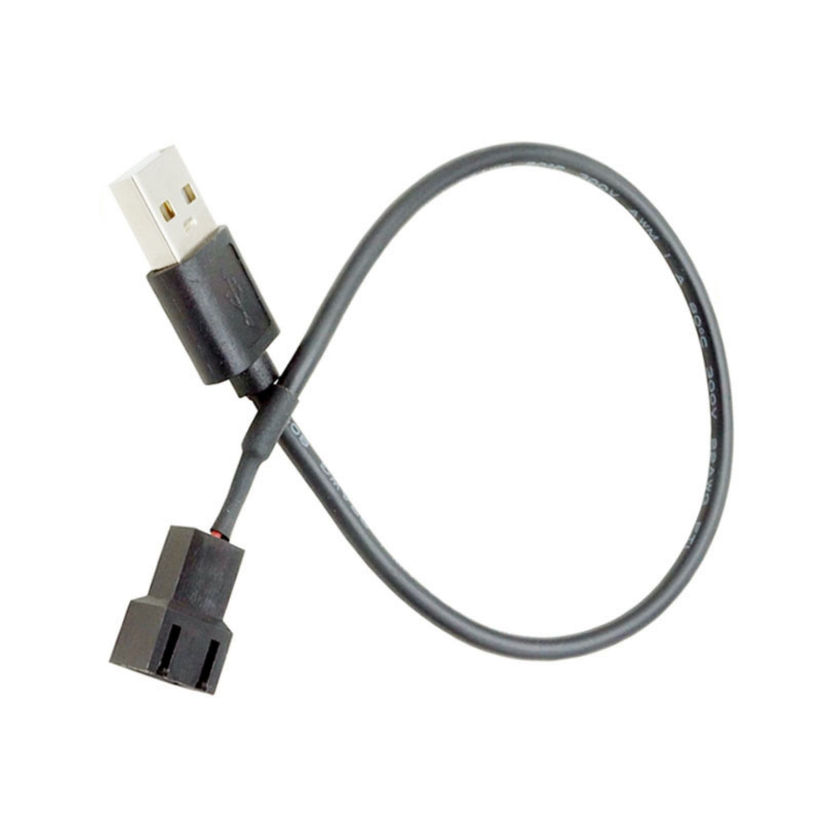 USB to 3Pin/4Pin 5V Braided Fan Adapter Cable for PC Cooling Case Power ...