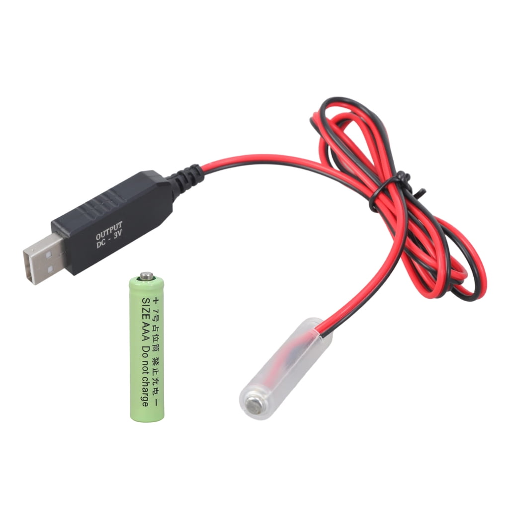 USB to 3V(2x1.5V) 3A Dummy Battery Eliminators Cable for Remote Control ...