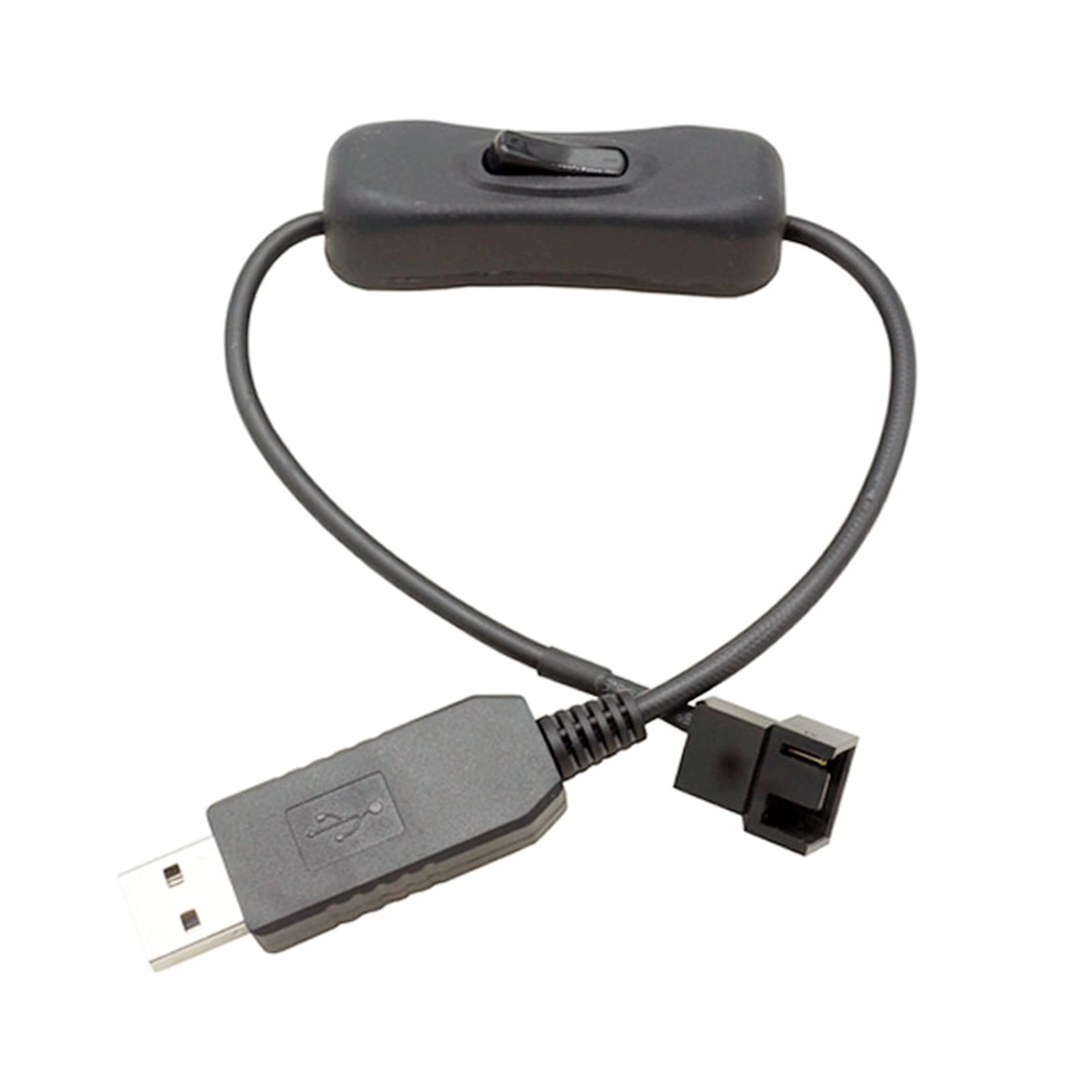 USB to 4Pin PWM 5V to 12V Line USB Sleeved PC Fan Power Adapter ...