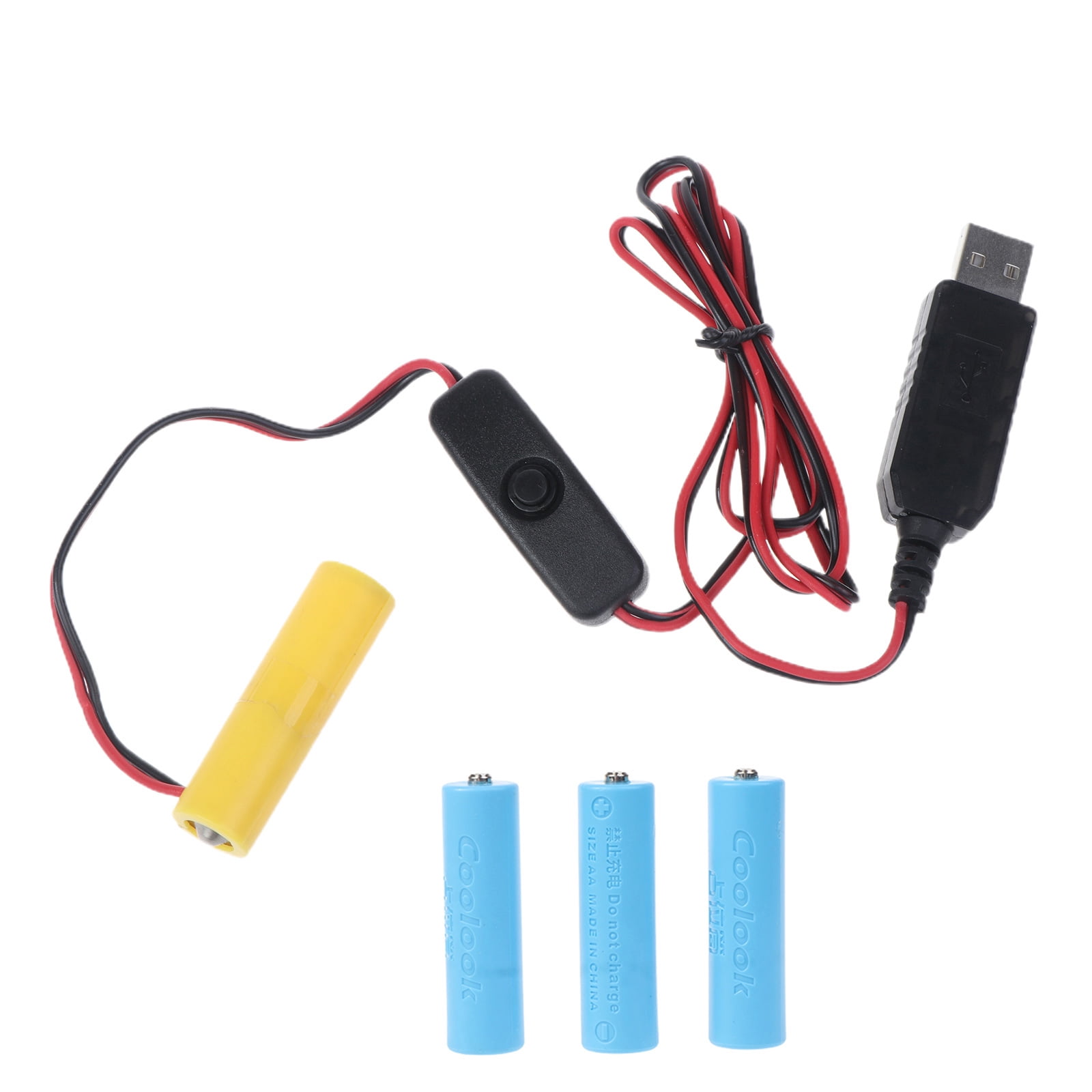 USB to 6V 4AA Battery Replace 4 AA Batteries for Toothbrush Lamp Toy AA Battery Adapter with ...