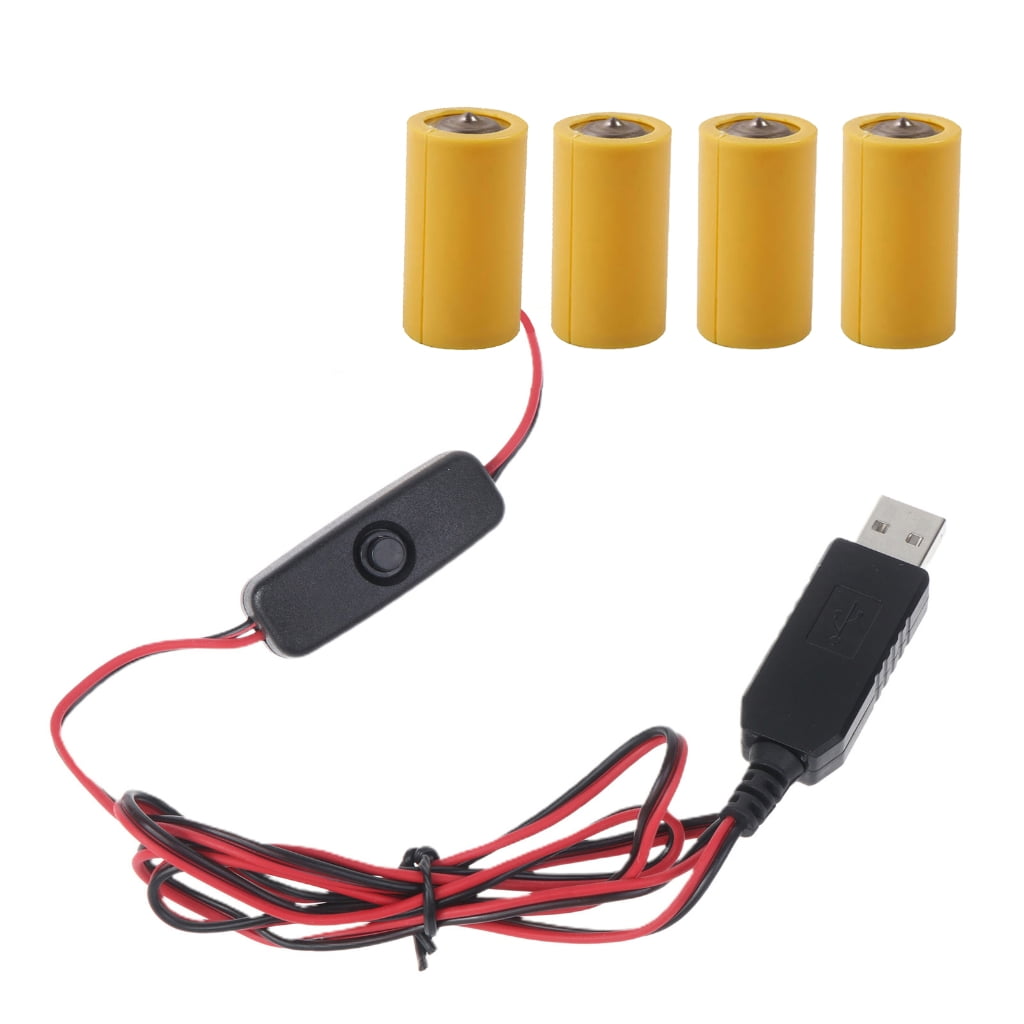 USB to 6V LR14 C Dummy Battery Eliminators Cable for 4 LR14 C Battery ...