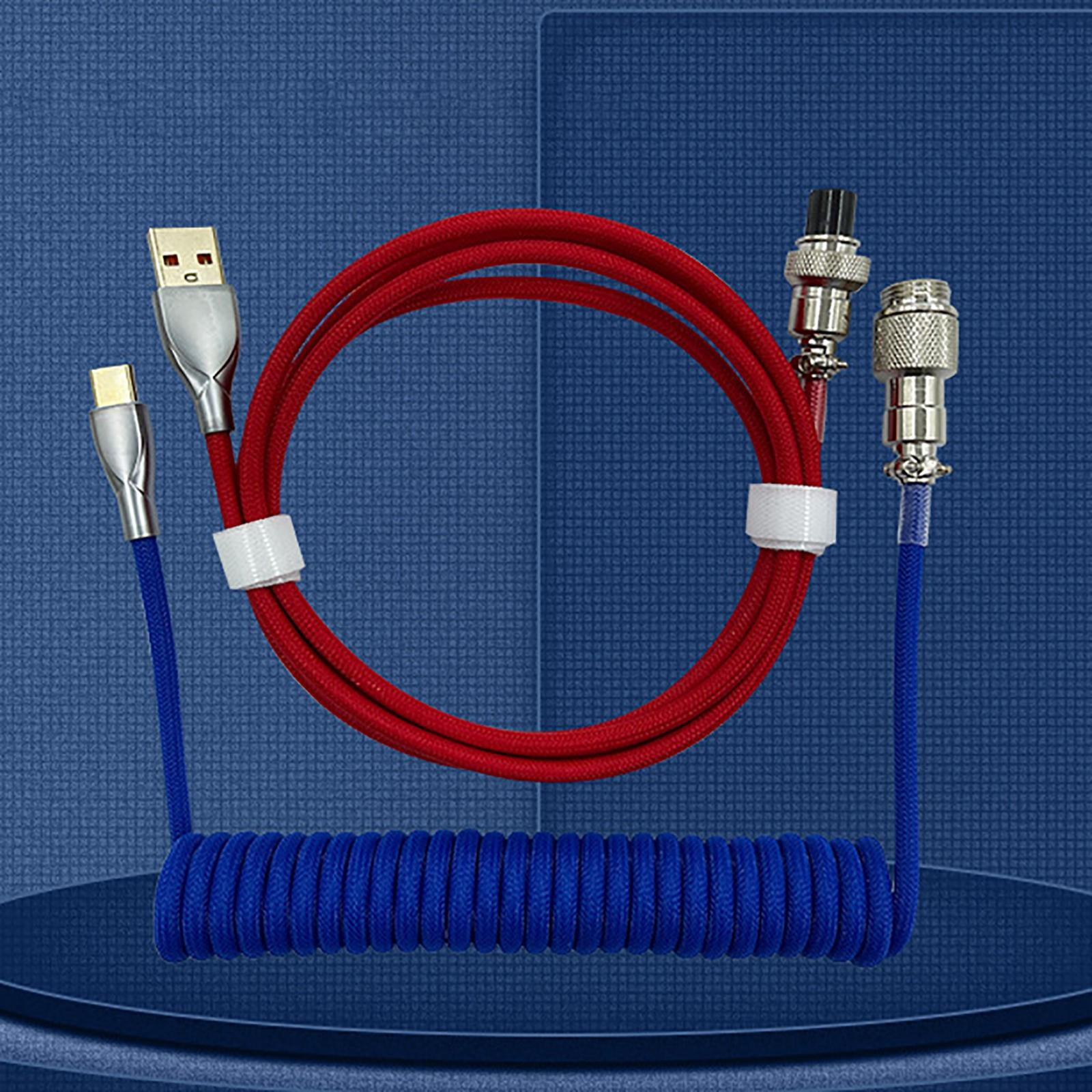USB to Cable, Coiling Charging Gaming, Double Sleeved with Aviation ...