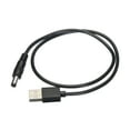 USB to DC Power Cable 0.5 M USB to DC 5.5mm x 2.1mm 5v Power Cord Black ...