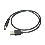 USB to DC Power Cable 0.5 M USB to DC 5.5mm x 2.1mm 5v Power Cord Black ...