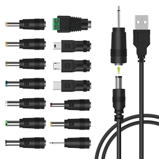 USB to DC Power Cable, DC 5V Power Cord 5.5 2.1mm Jack Charging Cable ...