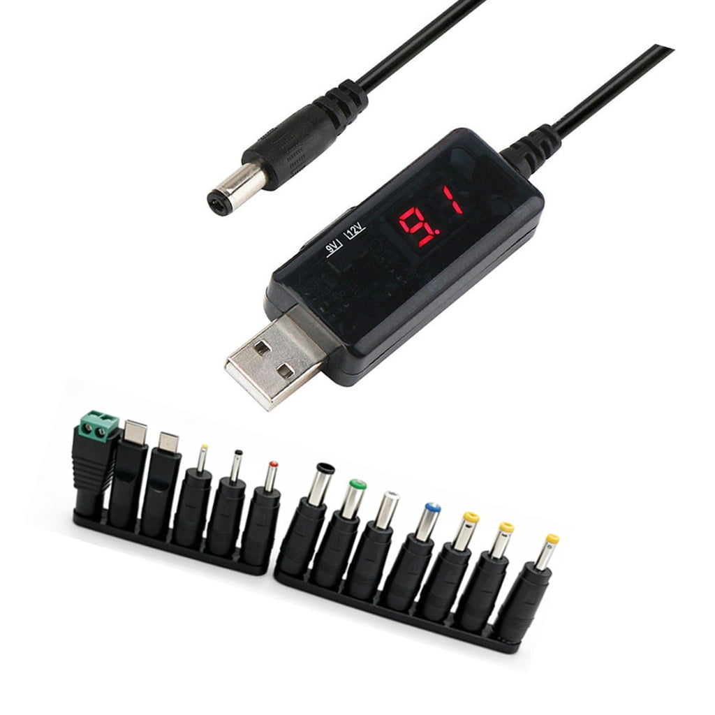 USB to DC5.5 Boostering Cable DC5V to 9V 12V Featuring 13 Adapters Tool ...