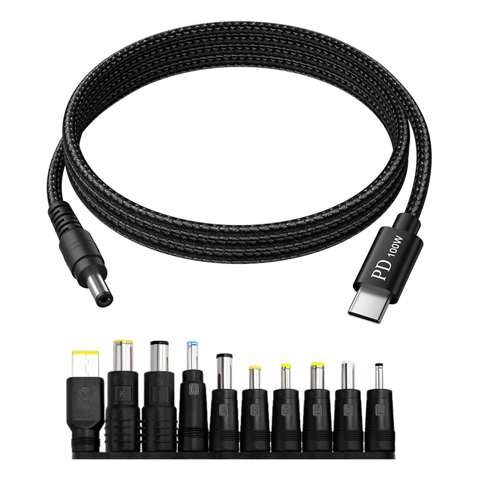 USB C to DC5521 5.5x2.1mm Adapter Cable 200cm 10 Adapter Tips PD100W ...
